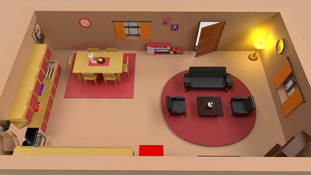 3D Cartoon House Interior - Animatics Asset Store
