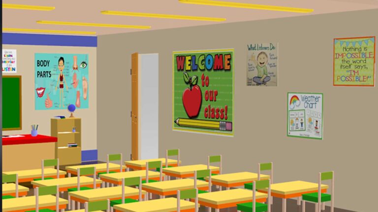 3D Classroom Interior Environment - Animatics Asset Store