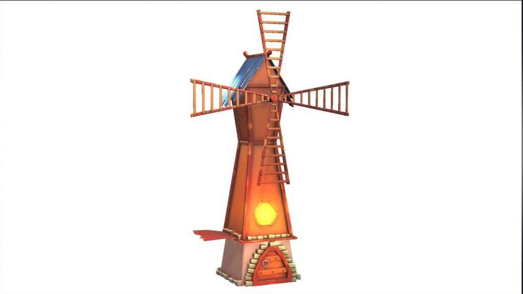 Stylized 3D Windmill Low-Poly - Animatics Asset Store