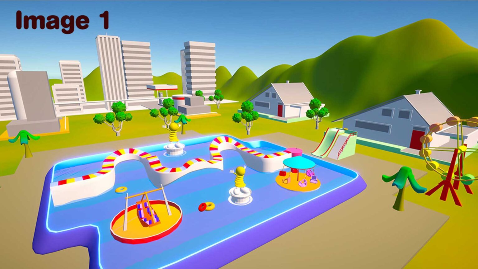City Water Park 3D Environment - Animatics Asset Store