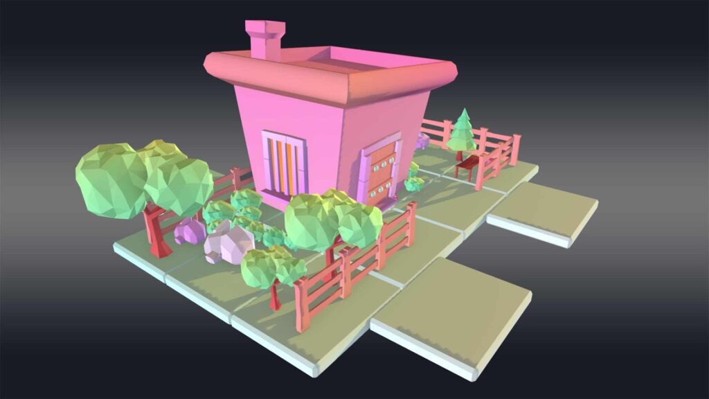 Low-Poly Toon House 3D Model - Animatics Asset Store