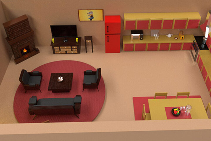 3D Cartoon House Interior - Animatics Asset Store