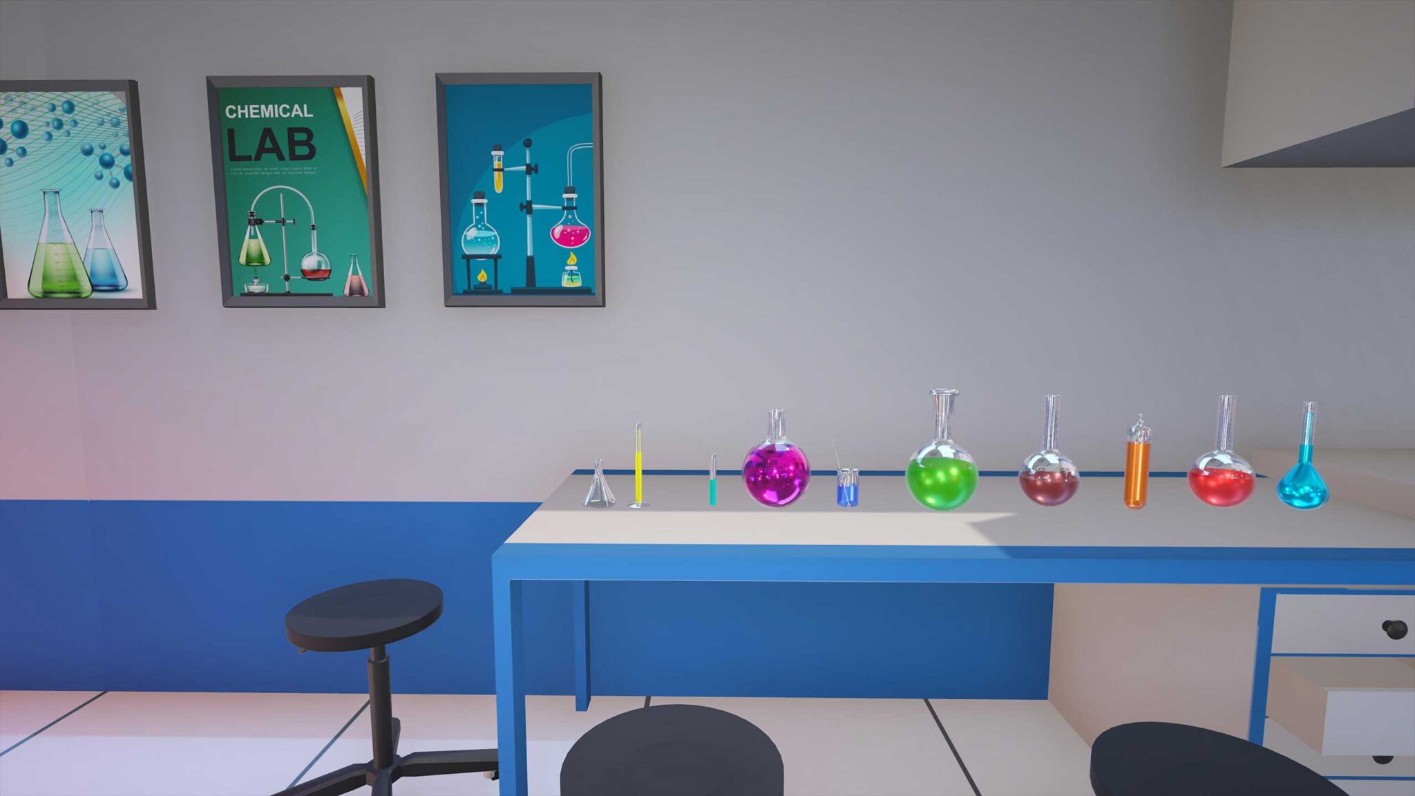 3D Laboratory Interior With Props - Animatics Asset Store
