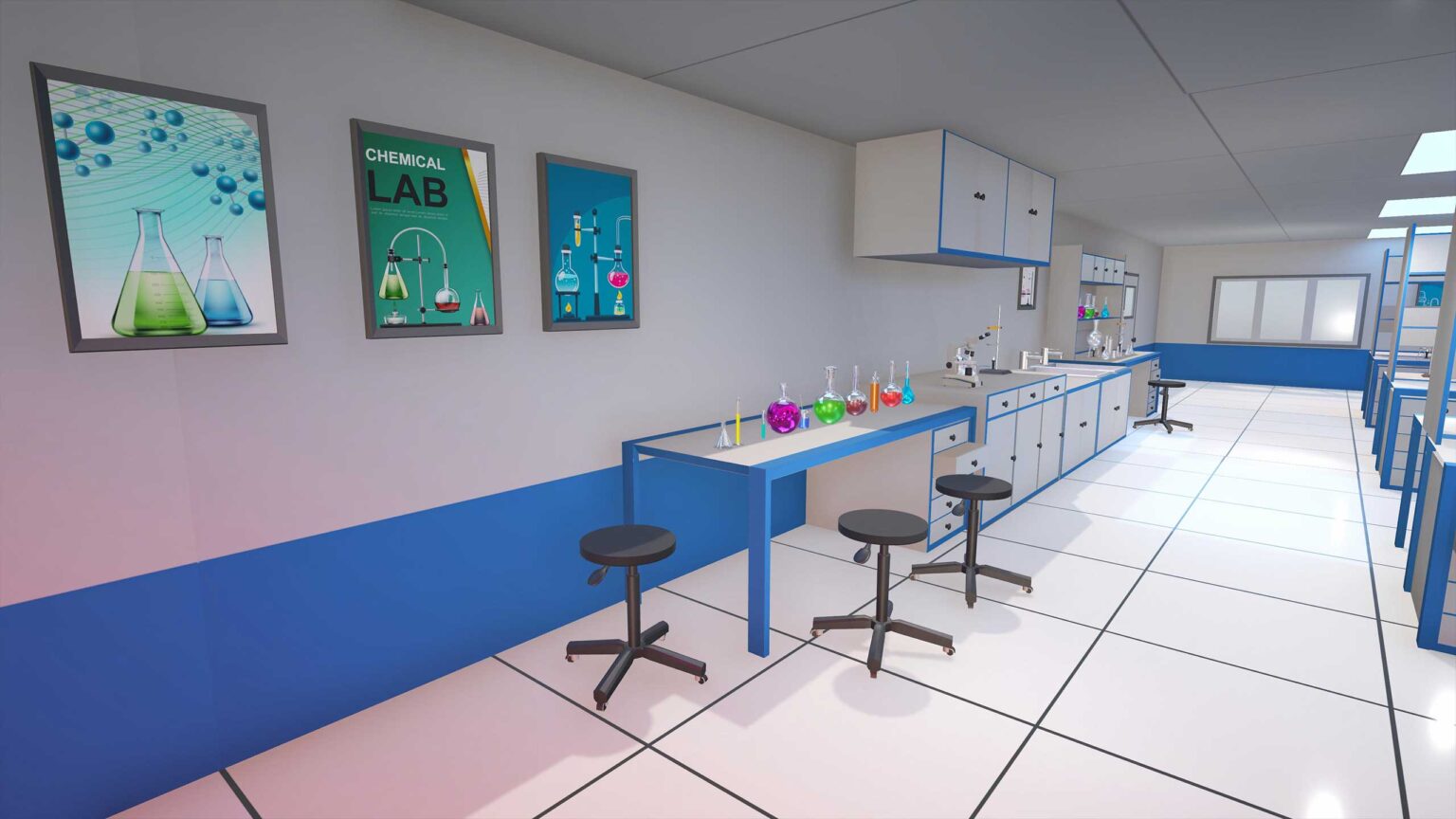 3D Laboratory Interior With Props - Animatics Asset Store