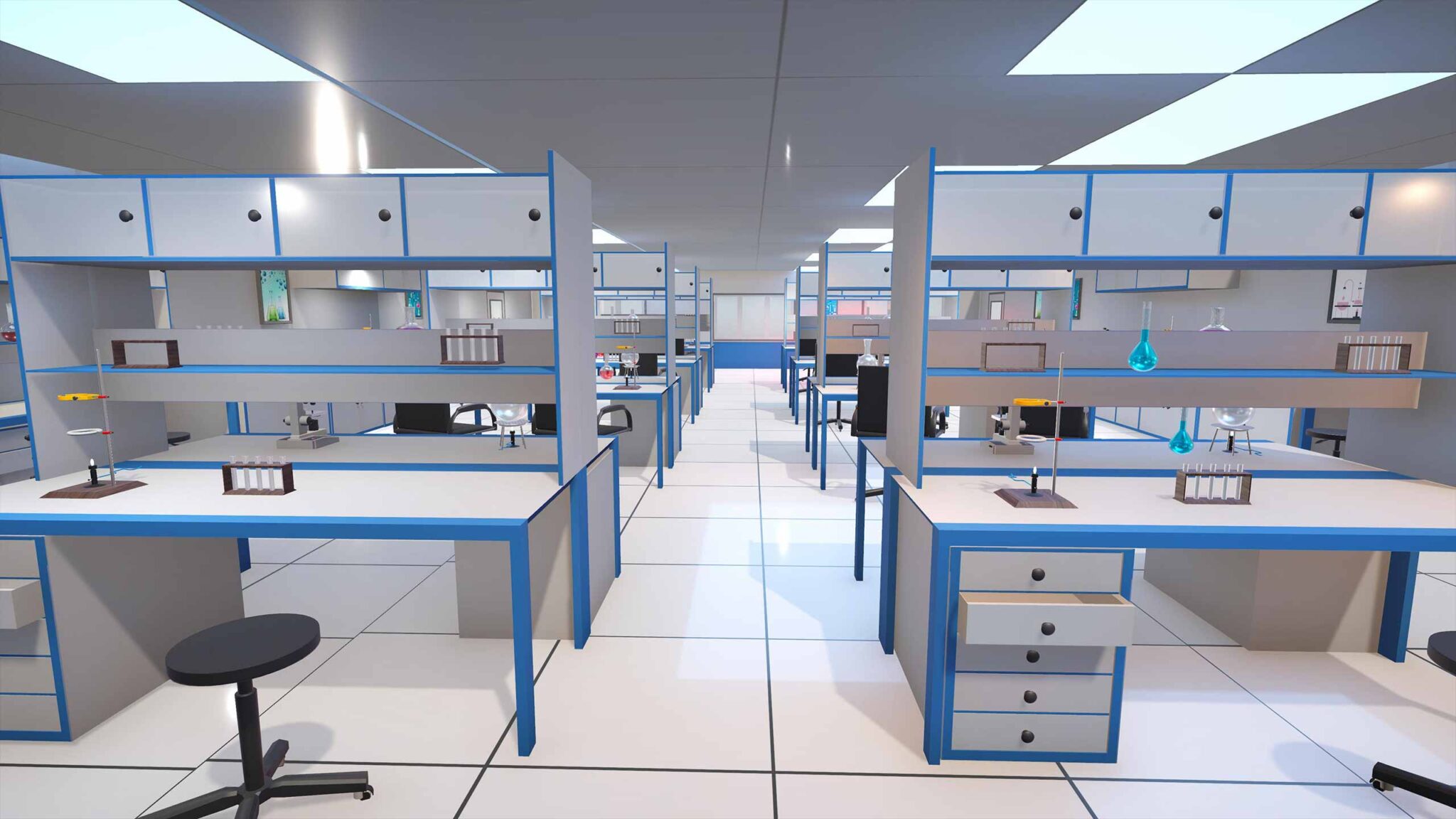 3D Laboratory Interior With Props - Animatics Asset Store