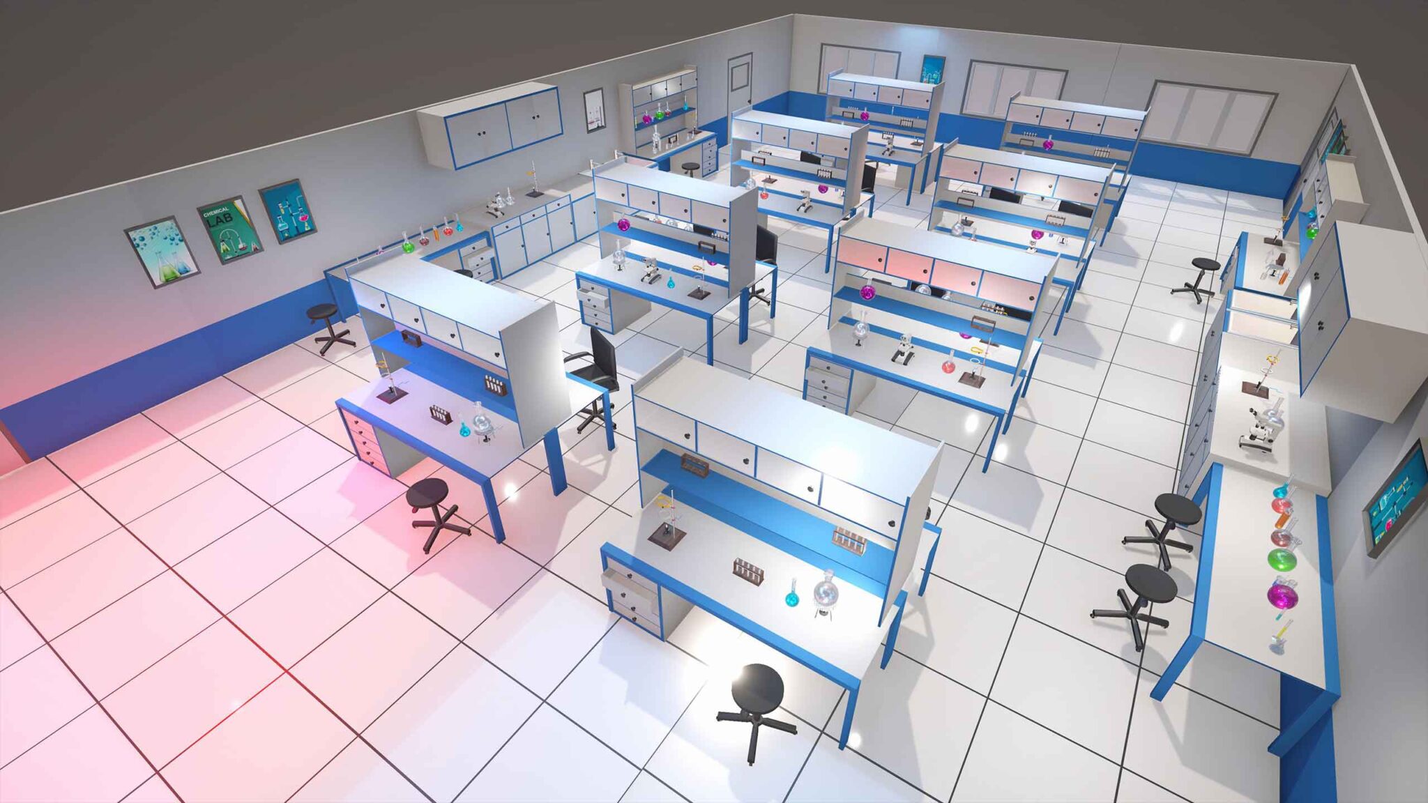 3D Laboratory Interior With Props - Animatics Asset Store