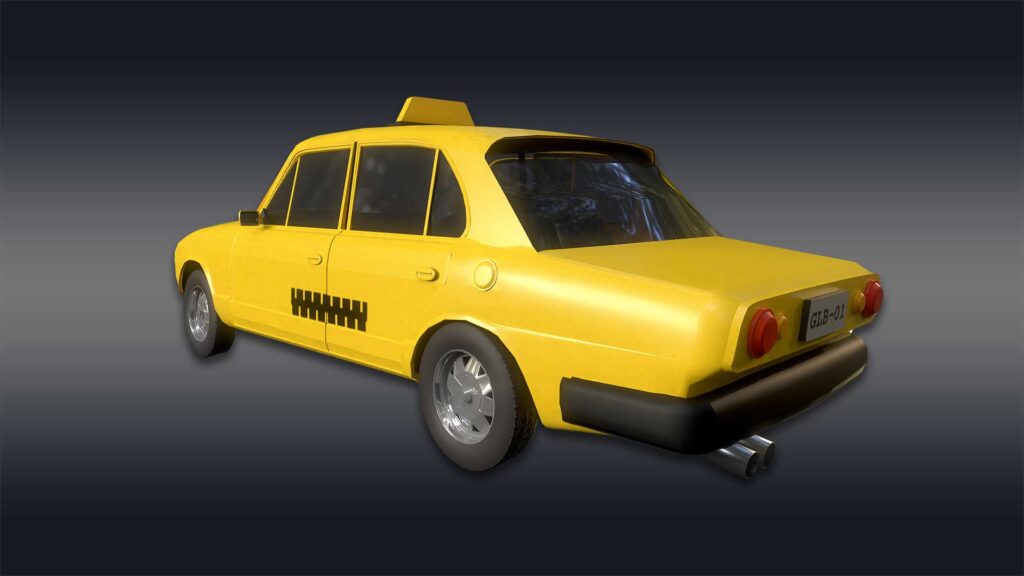 3D Model Taxi - Yellow Cab - Animatics Asset Store