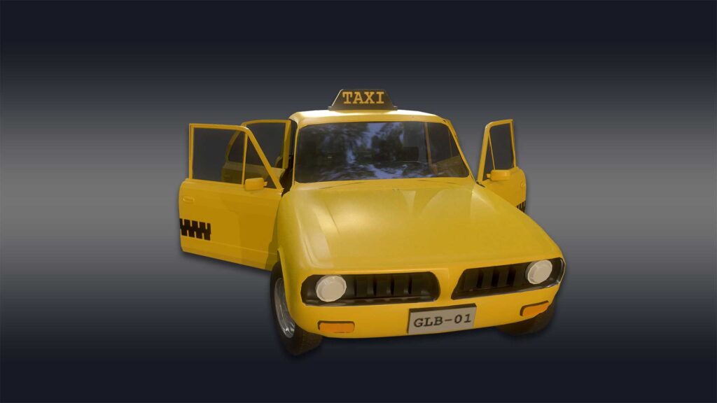 3D Model Taxi - Yellow Cab - Animatics Asset Store