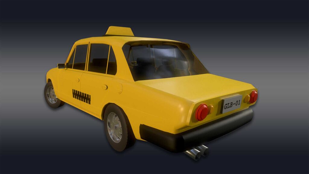 3D Model Taxi - Yellow Cab - Animatics Asset Store