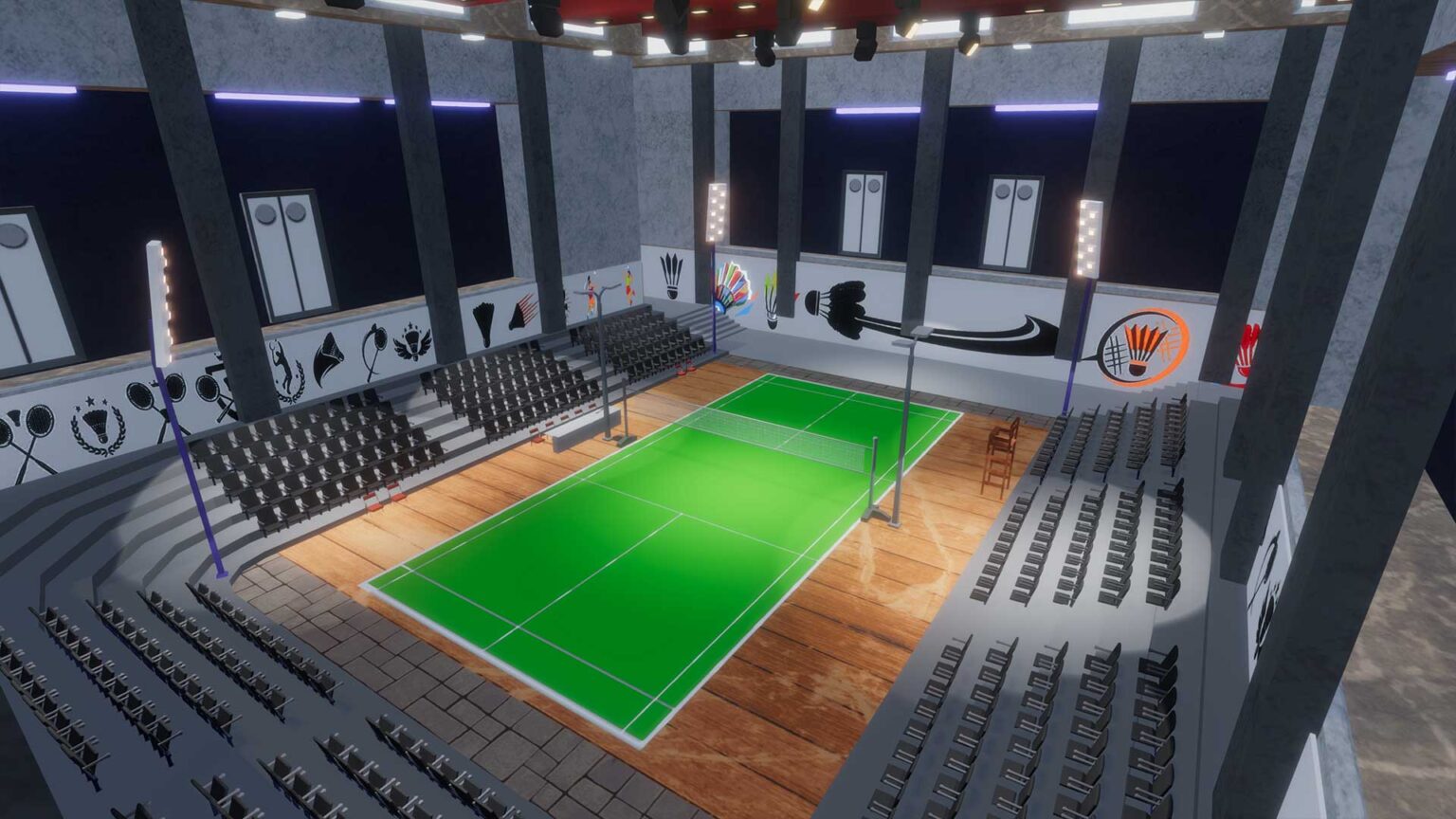 3D Badminton Court Arena - Advance 3D Environment - Animatics Asset Store